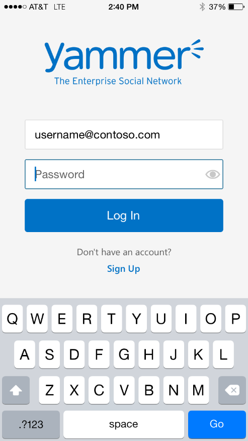 Yammer Mobile App Logon Scenarios - Ask Yammer